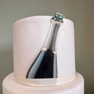 Prosecco Bottle Cake Topper - Edible Cake Decorations for Birthdays ...