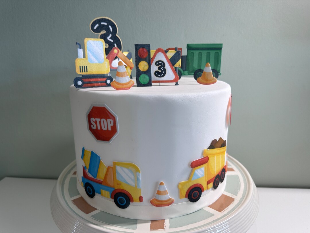 Construction Vehicles - Edible Cake Topper Set. Birthday Cake ...