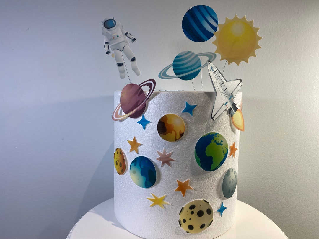 Edible Space Cake Toppers: Solar System, Astronaut, Rocket (precut) - Etsy