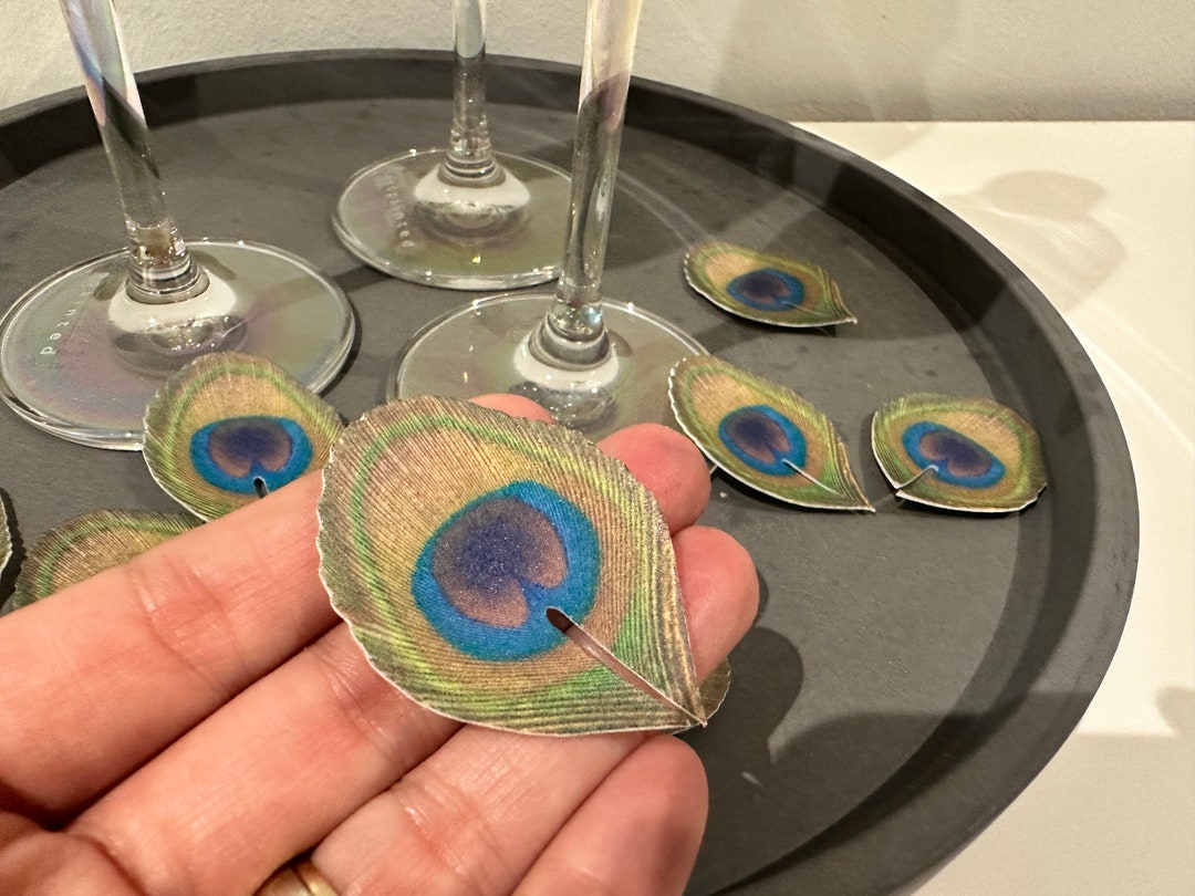 Edible Peacock Feathers Drink Toppers - Precut Wafer Toppers - Etsy