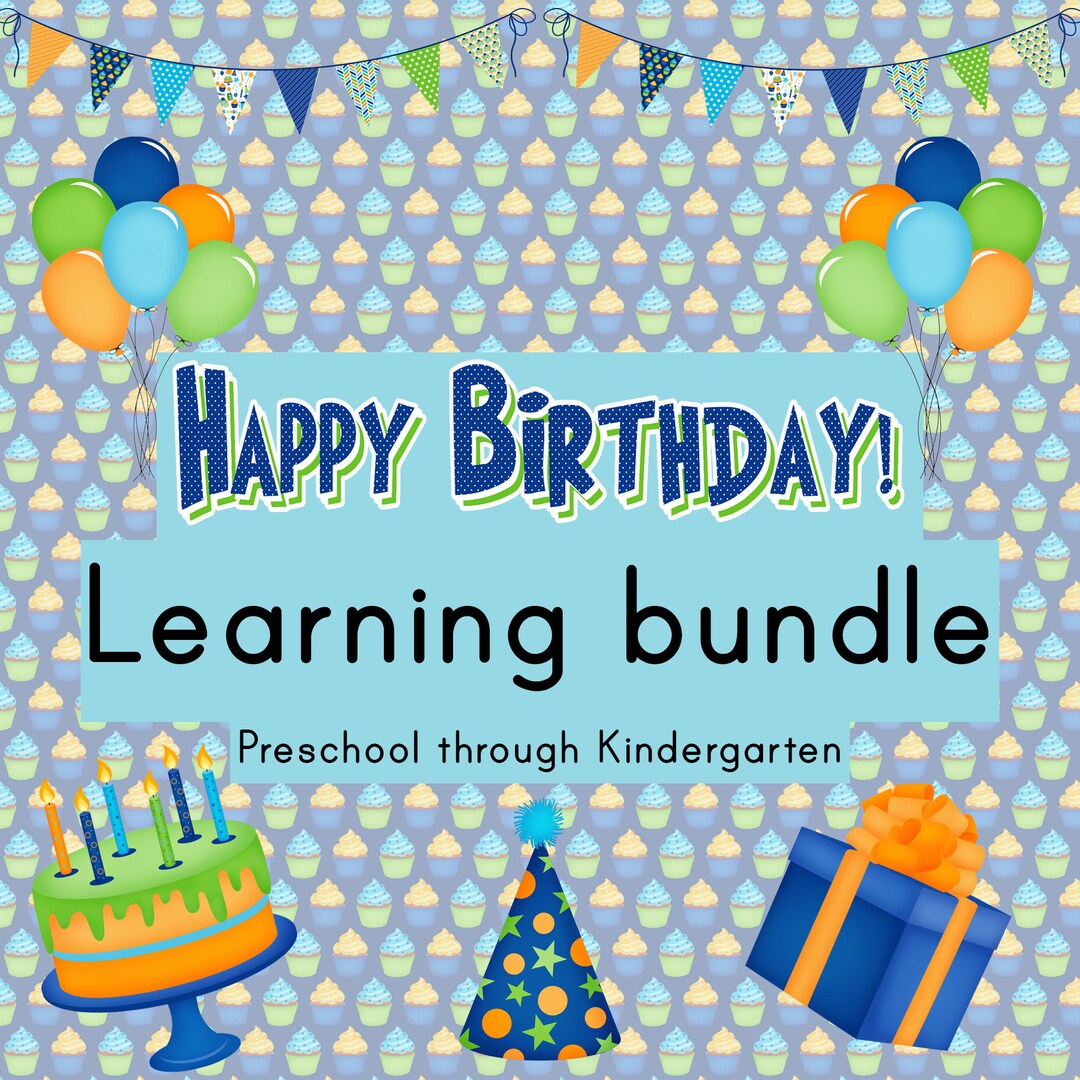 Birthday Homeschool Learning Bundle for Preschool and Kindergarten - Etsy