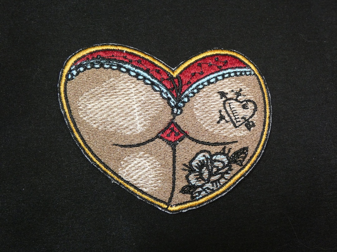 Posterior of Person Iron on Patch, Woman's Behind Patch, Sexy Linguae and Tattoos, Red Lace ...