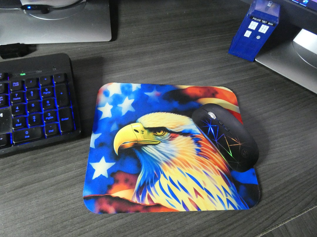 Bald Eagle Mouse Pad, American Flag Design, Patriotic Accessory - Etsy