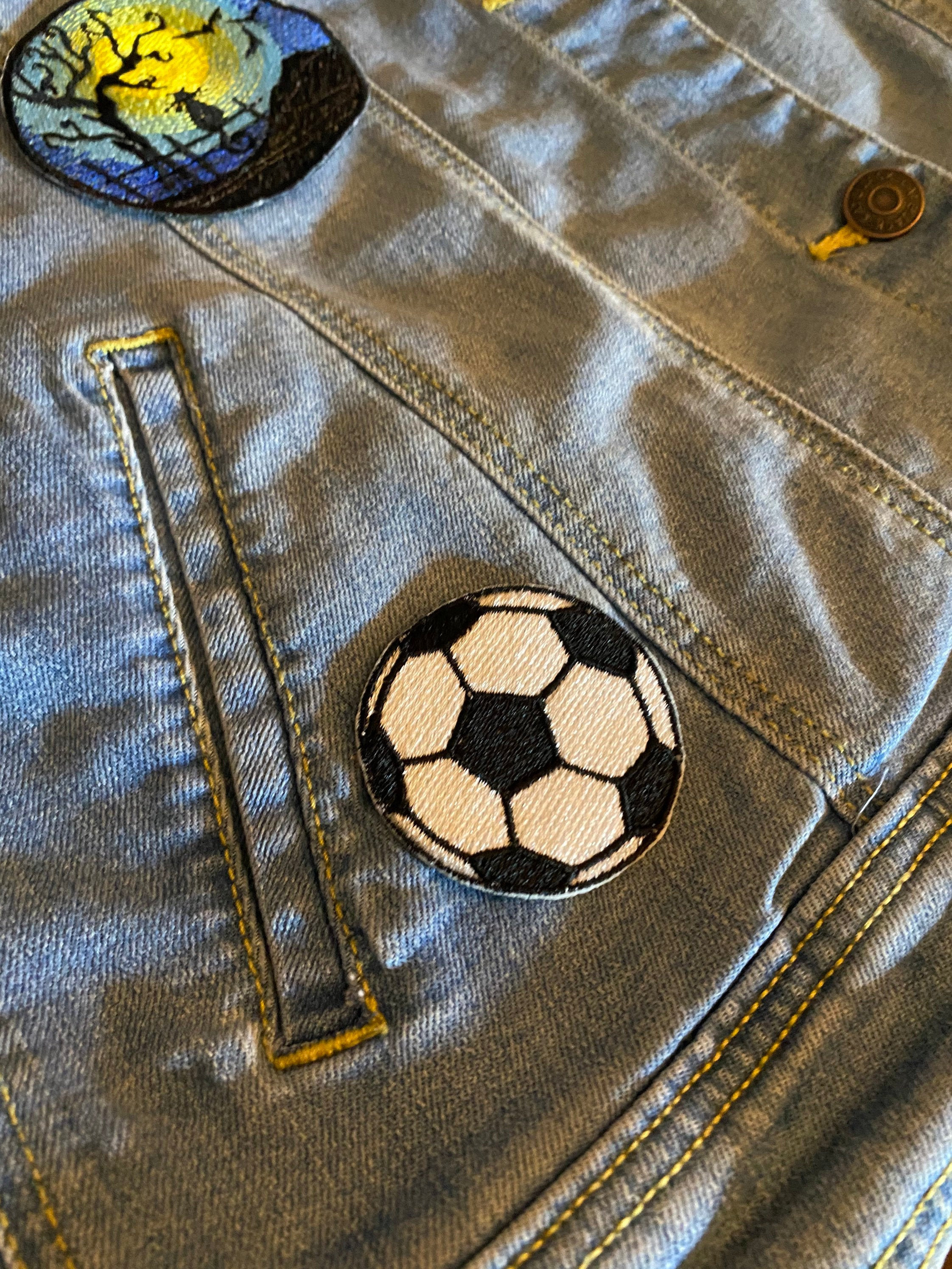 Sew on Soccer Ball, Iron on Soccer Patch, Embroidered Patch, Gift for ...