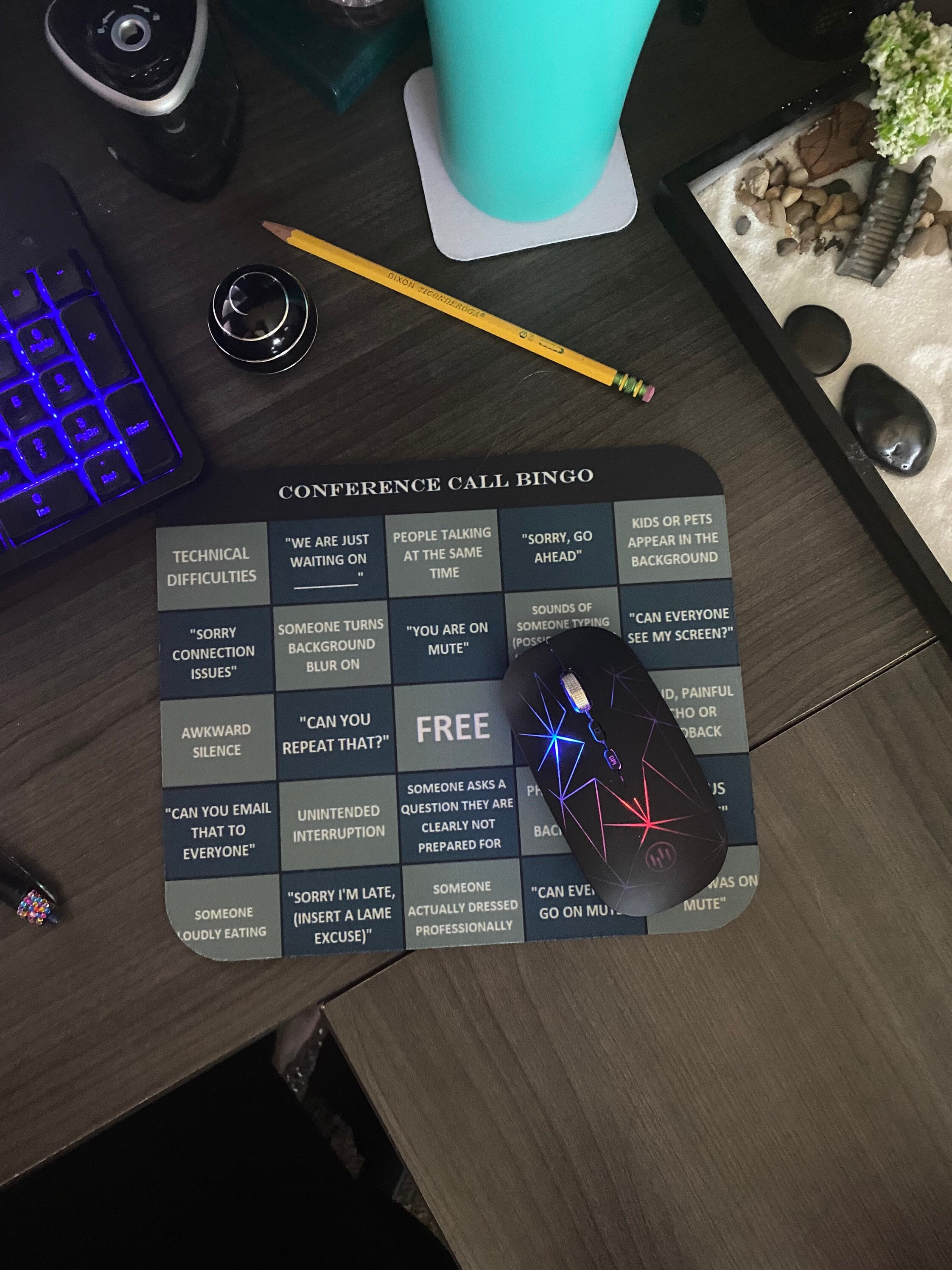 Conference Call Bingo Mousepad, Office Games, Team Building Tool ...