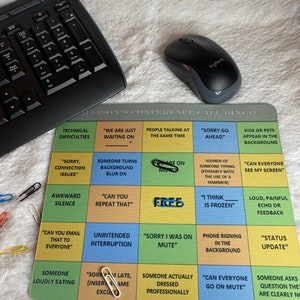 Conference Call Bingo Mousepad, Mouse Pad, Office Games, Coworker Gift ...