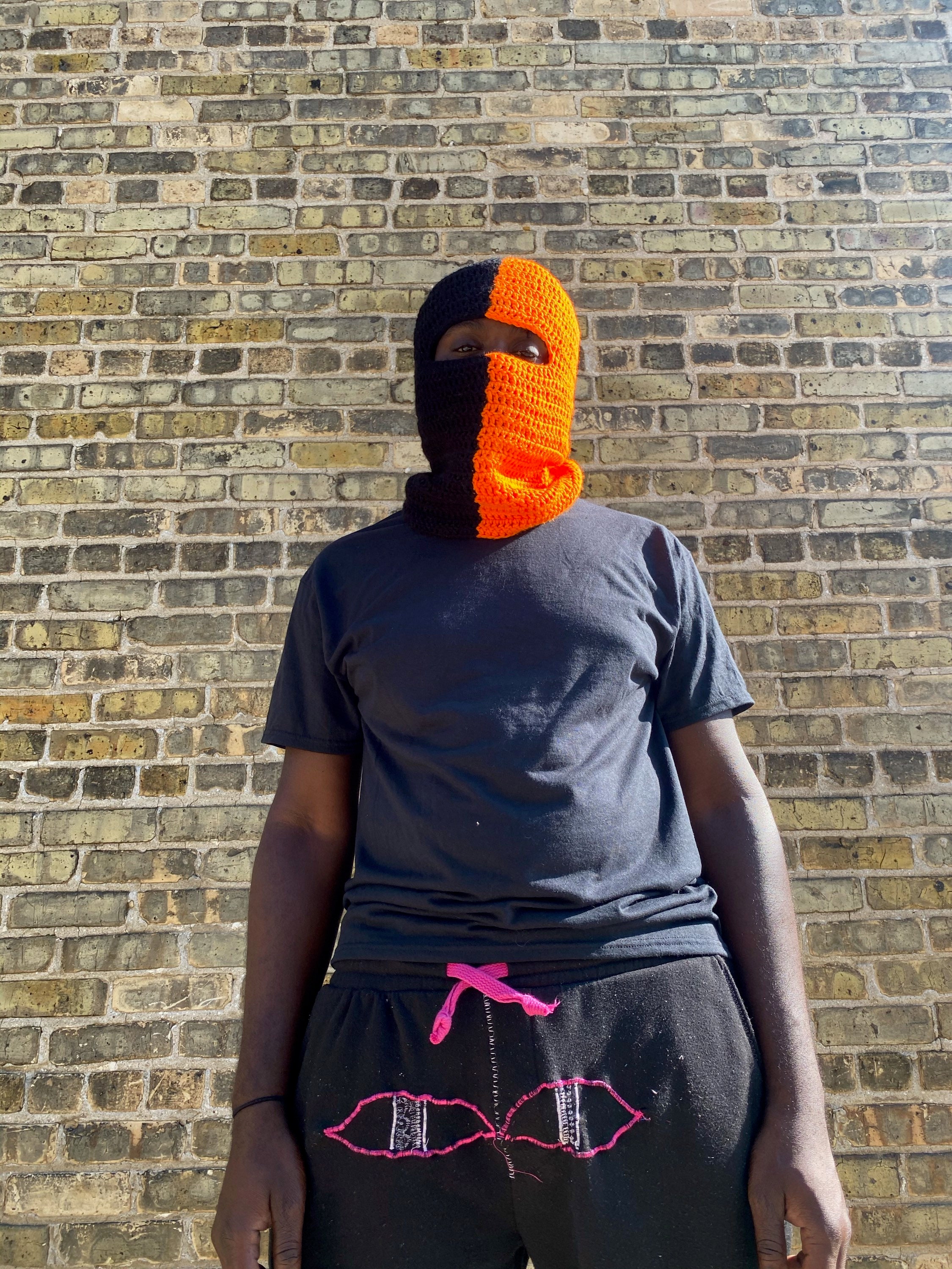 Black/orange Split Mask - Etsy