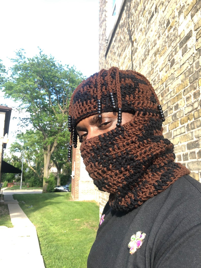 Custom Brown and Black Dread Mask - Etsy