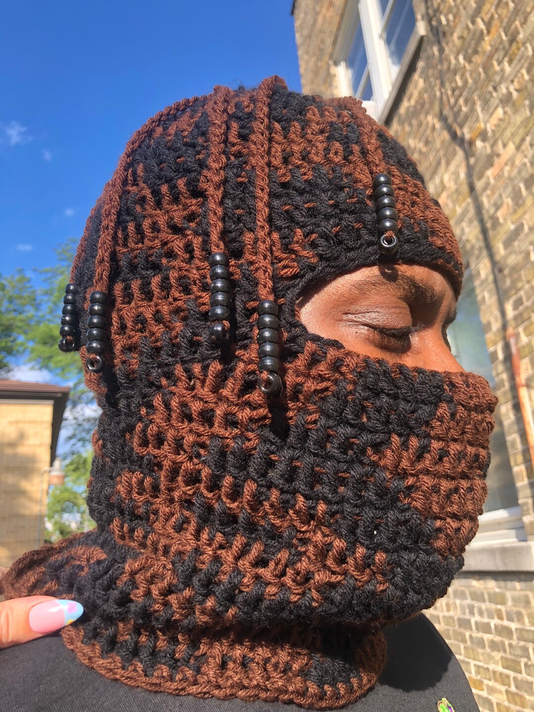 Custom Brown and Black Dread Mask - Etsy