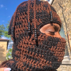 Custom Brown and Black Dread Mask - Etsy