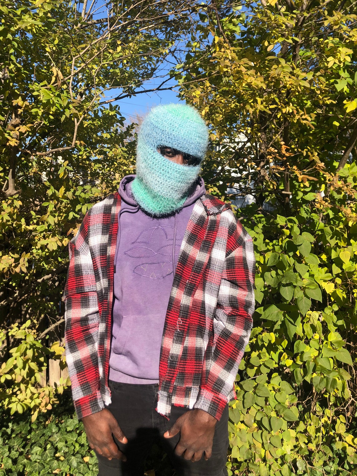Blue Fuzzy Ski Mask - Etsy