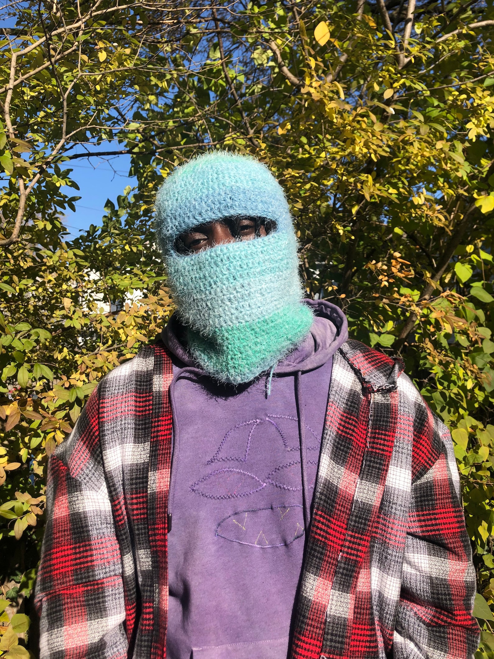 Blue Fuzzy Ski Mask - Etsy