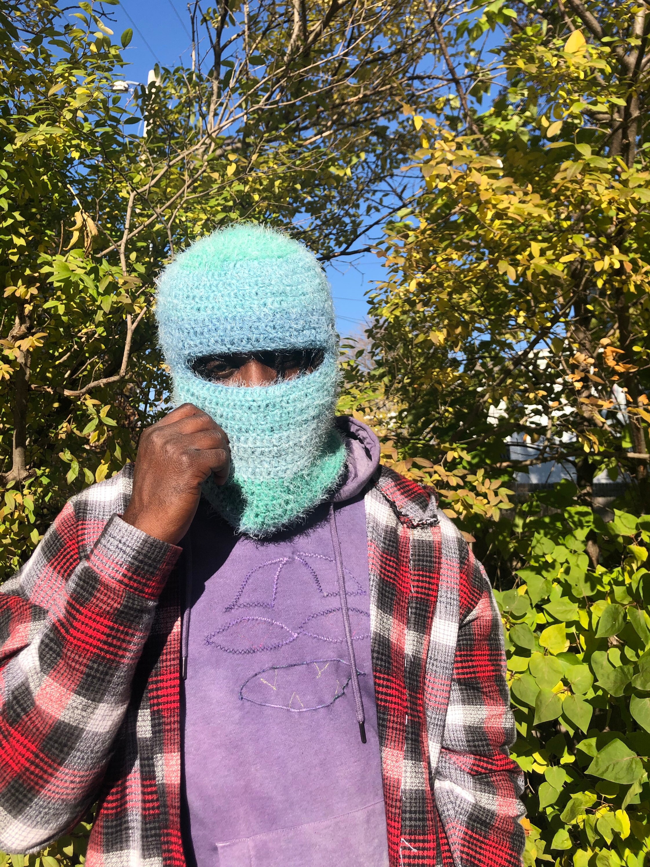 Blue Fuzzy Ski Mask - Etsy