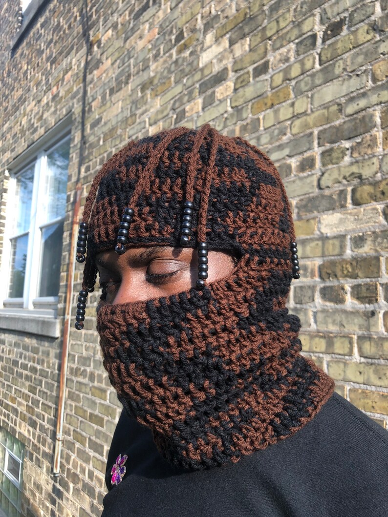 Custom Brown and Black Dread Mask - Etsy