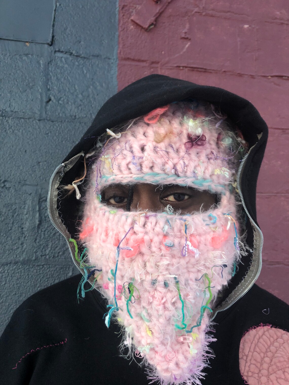 CUSTOM Distressed Fuzzy Ski Mask - Etsy