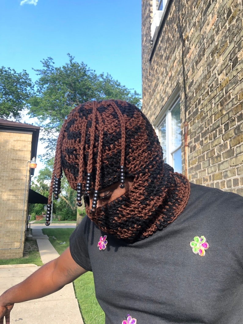 Custom Brown and Black Dread Mask - Etsy