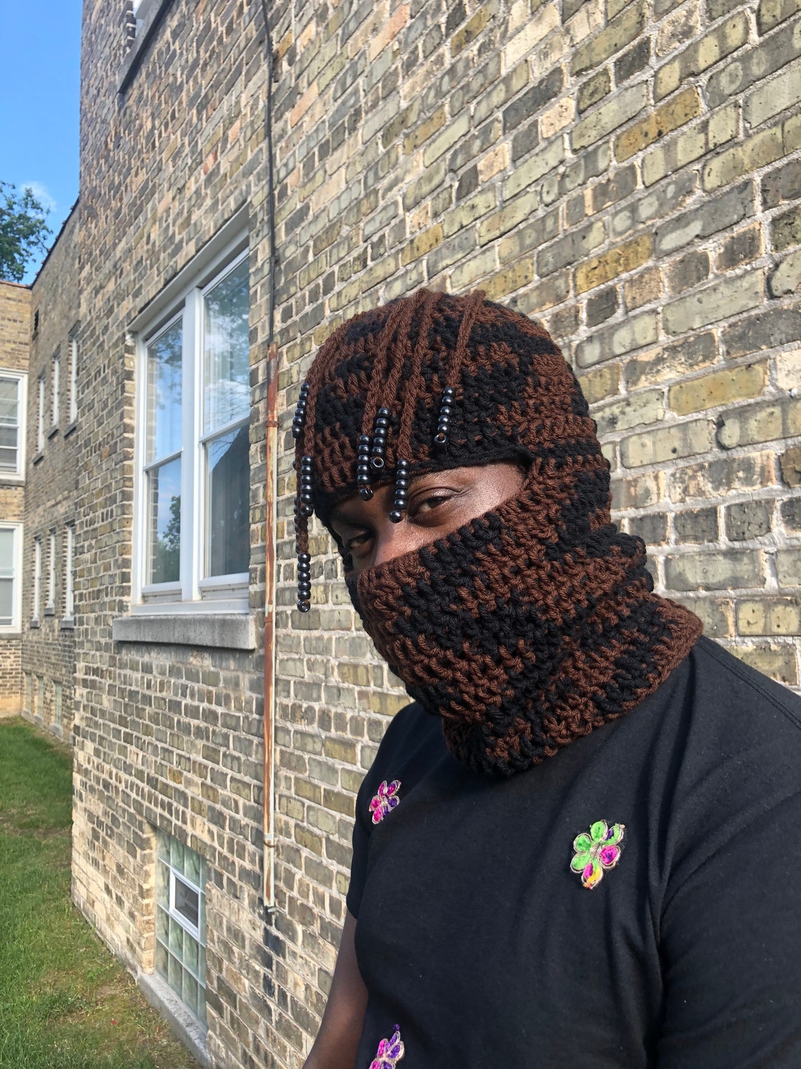Custom Brown and Black Dread Mask - Etsy