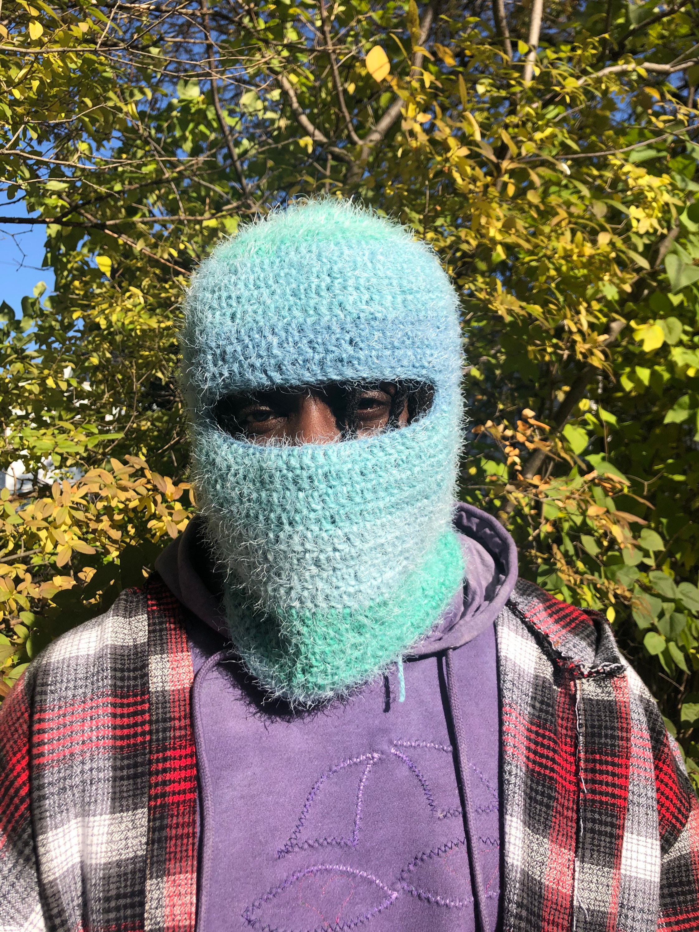 Blue Fuzzy Ski Mask - Etsy