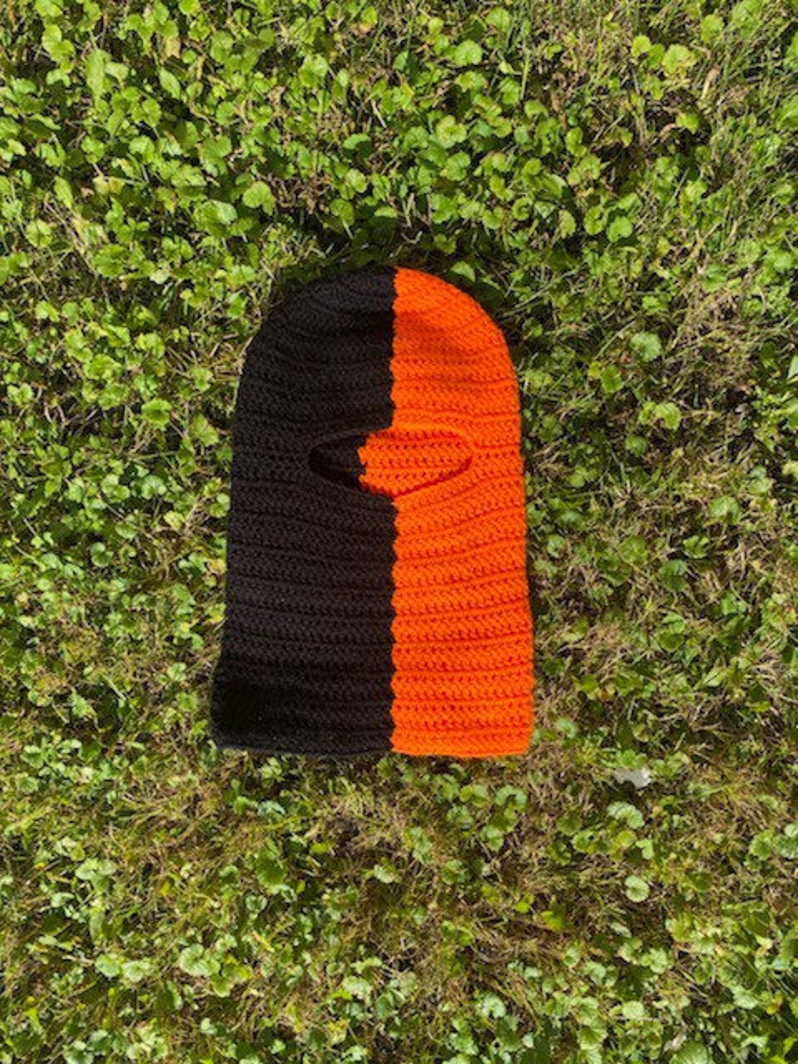 Black/orange Split Mask - Etsy