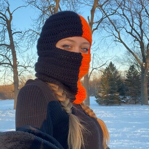 Black/orange Split Mask - Etsy