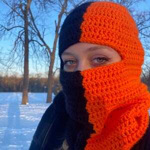 Black/orange Split Mask - Etsy
