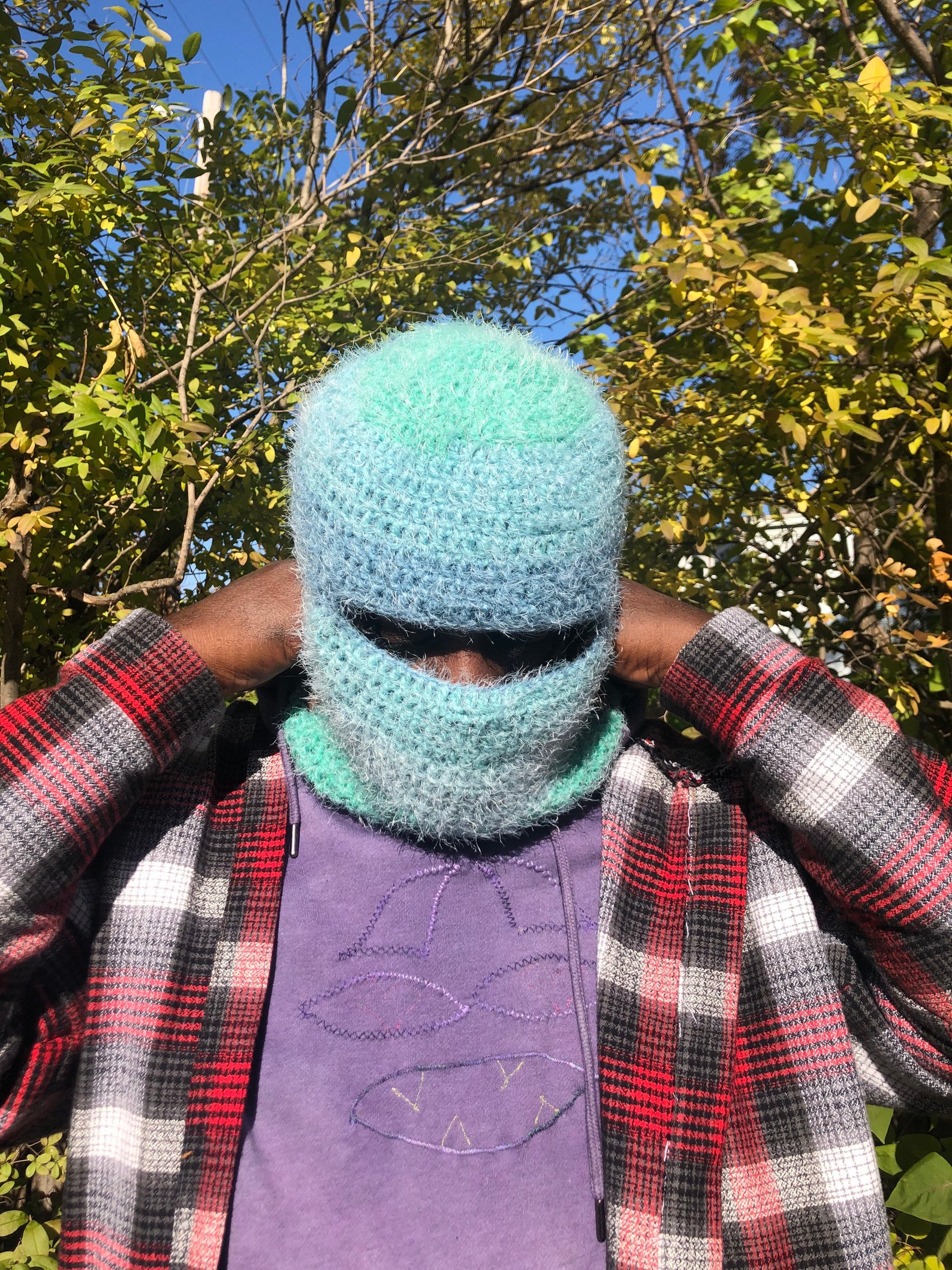 Blue Fuzzy Ski Mask - Etsy