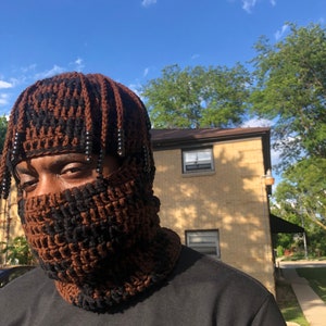 Custom Brown and Black Dread Mask - Etsy