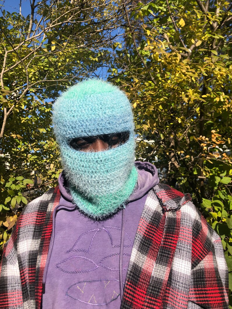 Blue Fuzzy Ski Mask | Etsy