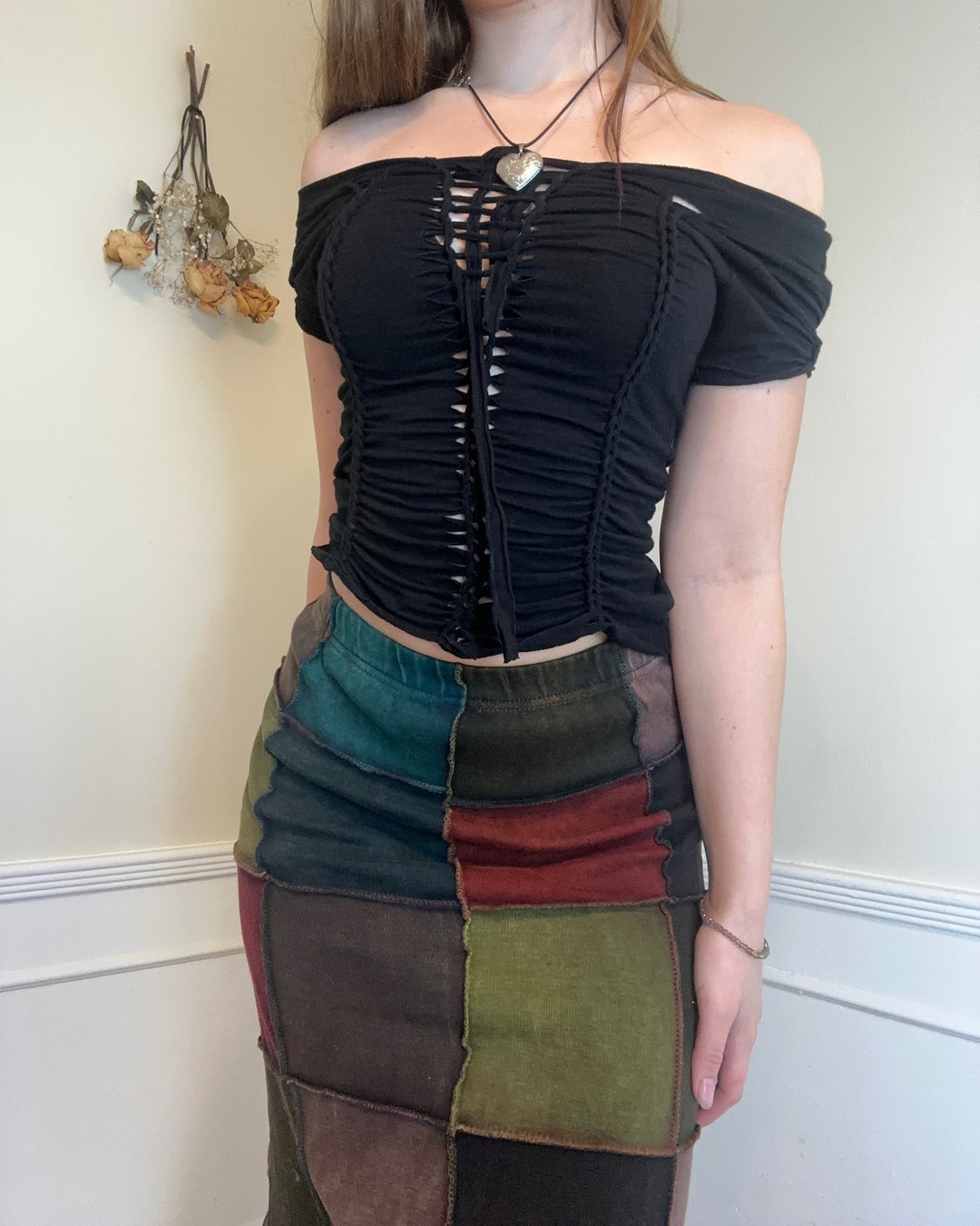 Lila Top - Black, Slit-weave Top, Fairy Top, Fairycore Top, Hippie ...