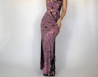 Nebula Dress Dark Blue, Tie Dye Maxi Dress, Rave Dress, Festival Dress ...