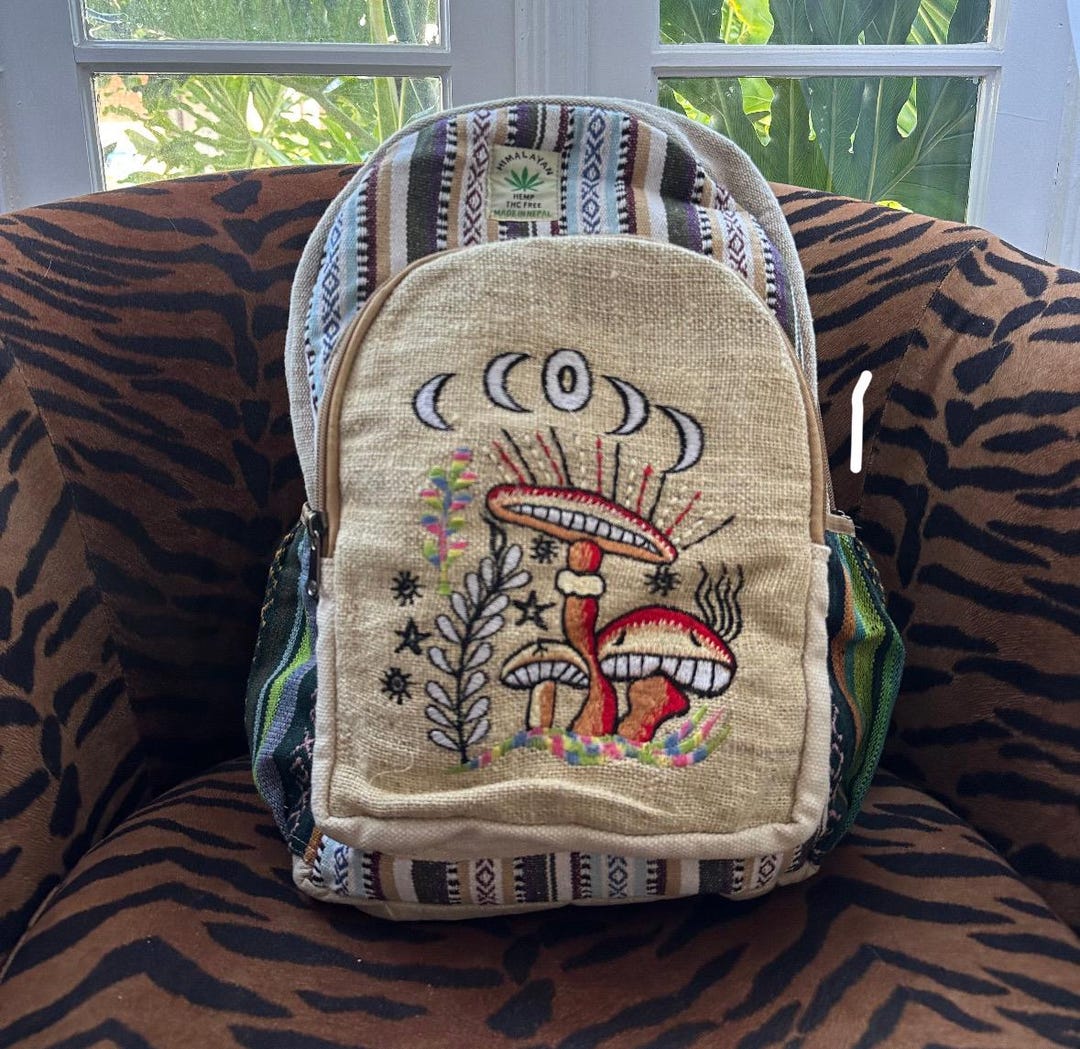 Mushroom Hemp Bohemian All Natural Hippie Backpack - Etsy