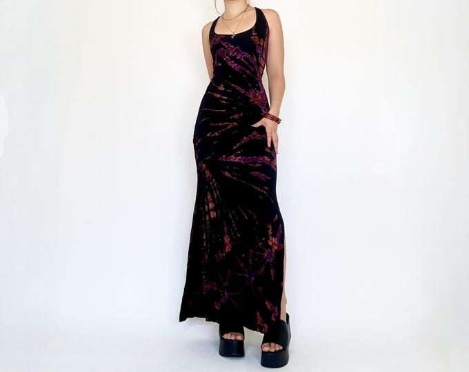 Nebula Dress - Black Tie Dye, Tie Dye Maxi Dress, Rave Dress, Festival ...