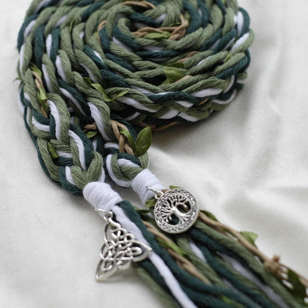 Personalized 4 Elements Handfasting Cord With Leaves,custom Trinity ...
