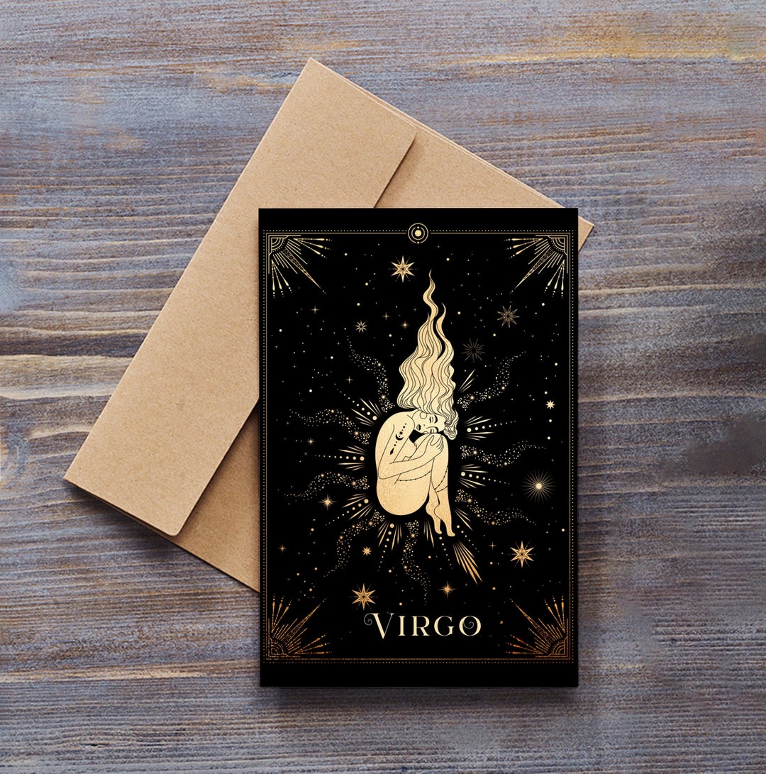 Virgo Birthday Card, Star Sign, Tarot, Zodiac, Horoscope, Astronomy ...