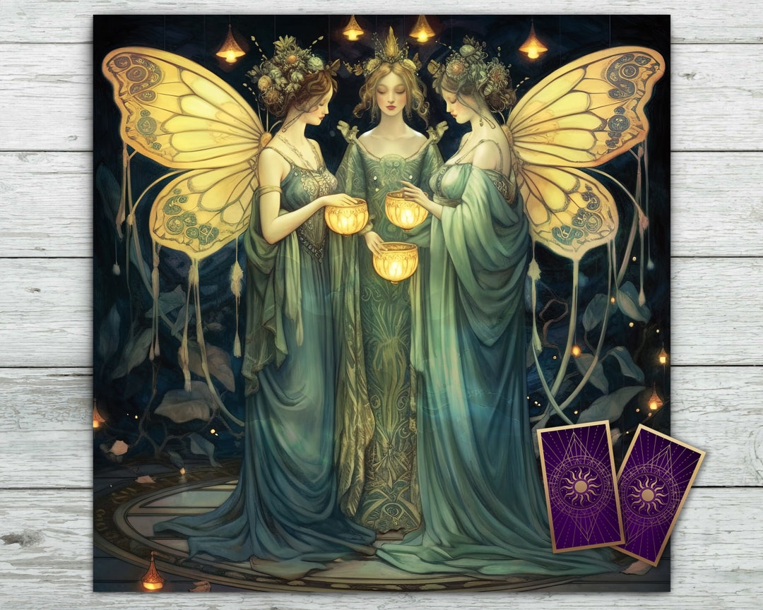 Tarot Altar Cloth Fairy Angels Art Nouveau. Pre-raphaelite Divine ...