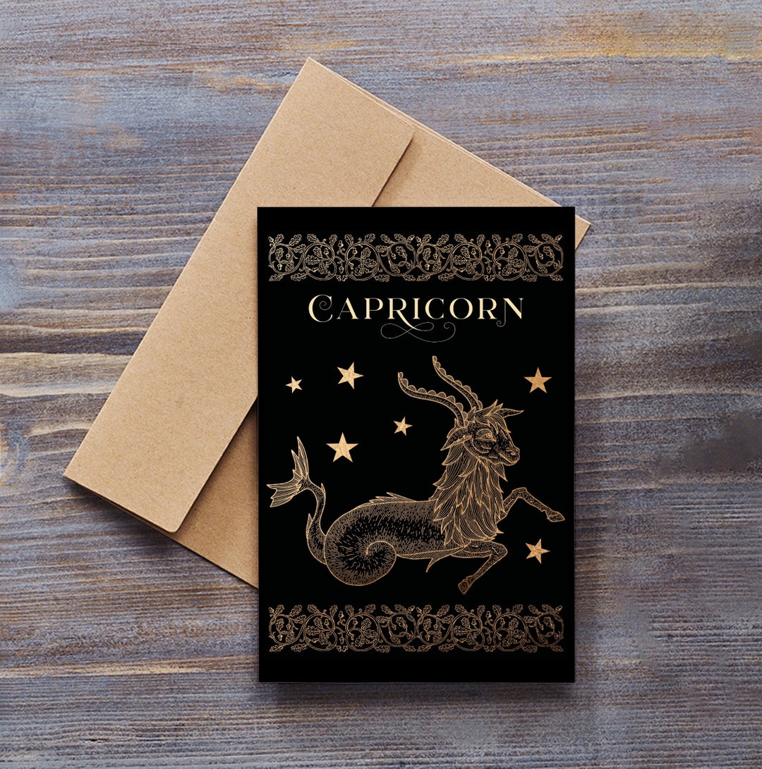 Capricorn Birthday Card, Star Sign, Tarot, Zodiac, Horoscope, Astronomy ...