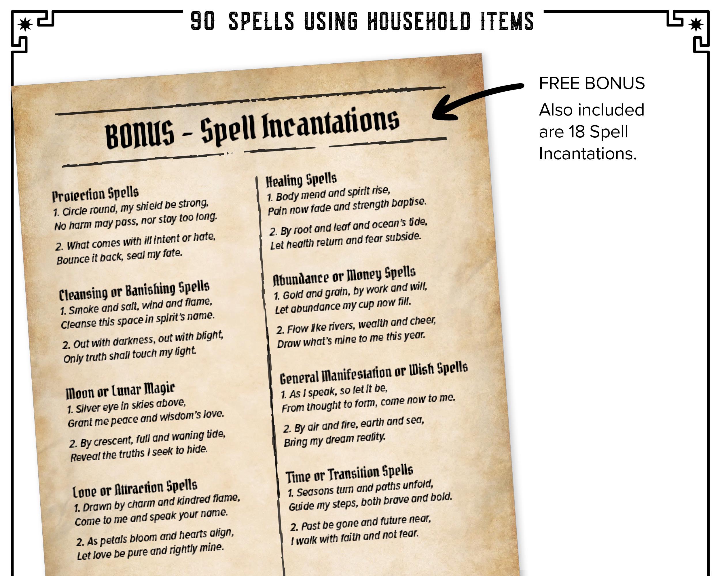 Spells. 90 Spells Using Everyday Items. Magic Magick Spell Work ...