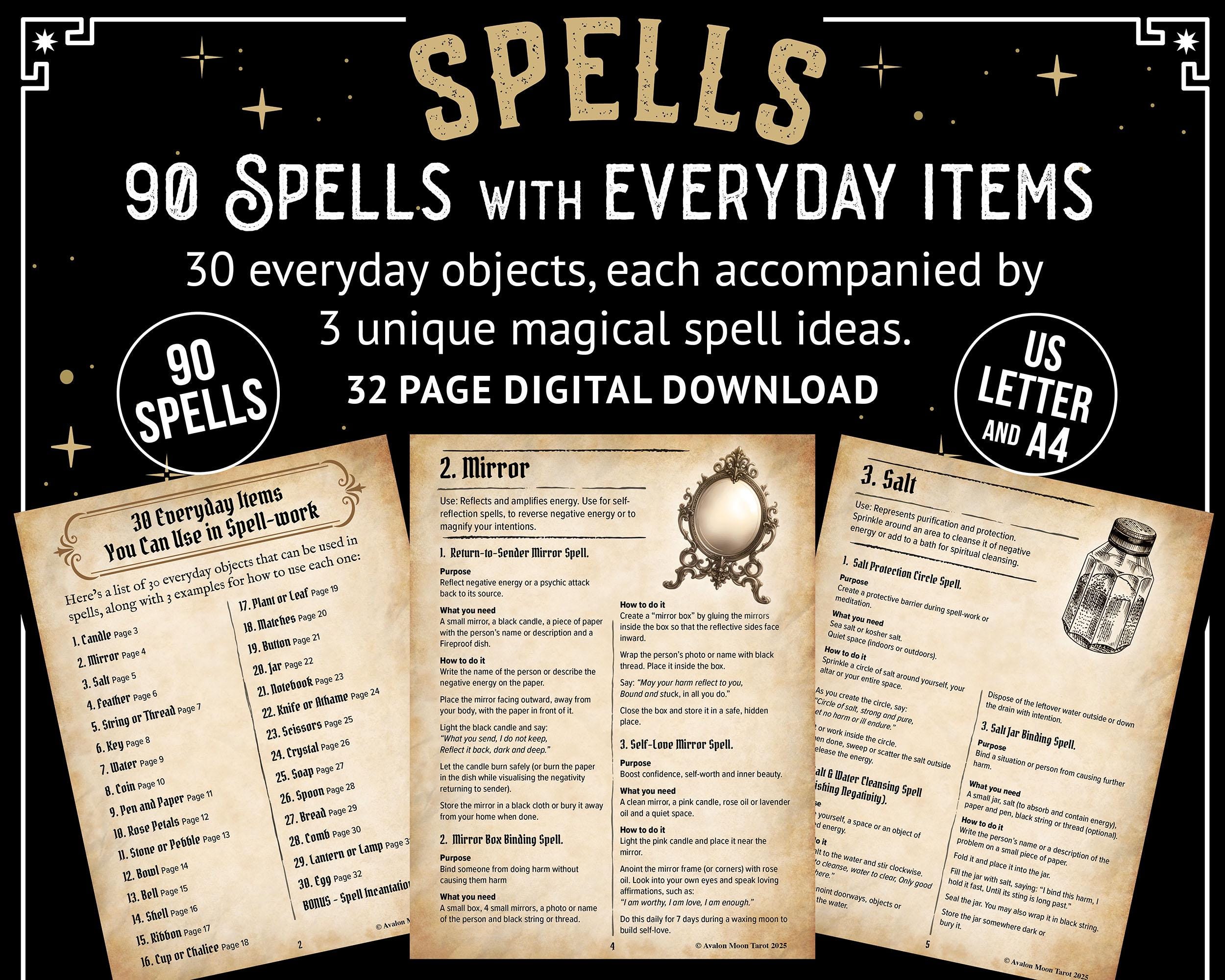 Spells. 90 Spells Using Everyday Items. Magic Magick Spell Work ...