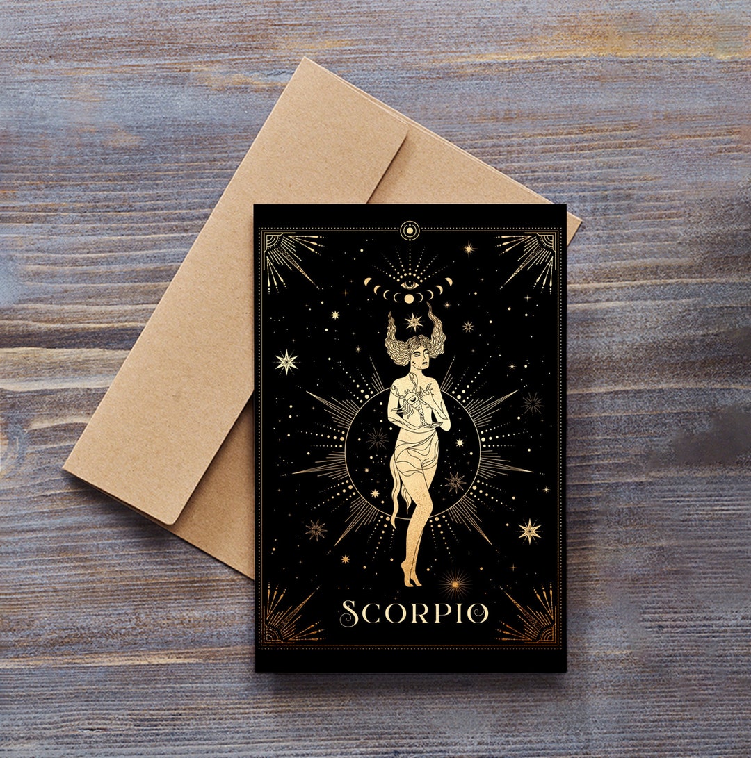 Scorpio Birthday Card, Star Sign, Tarot, Zodiac, Horoscope, Astronomy ...