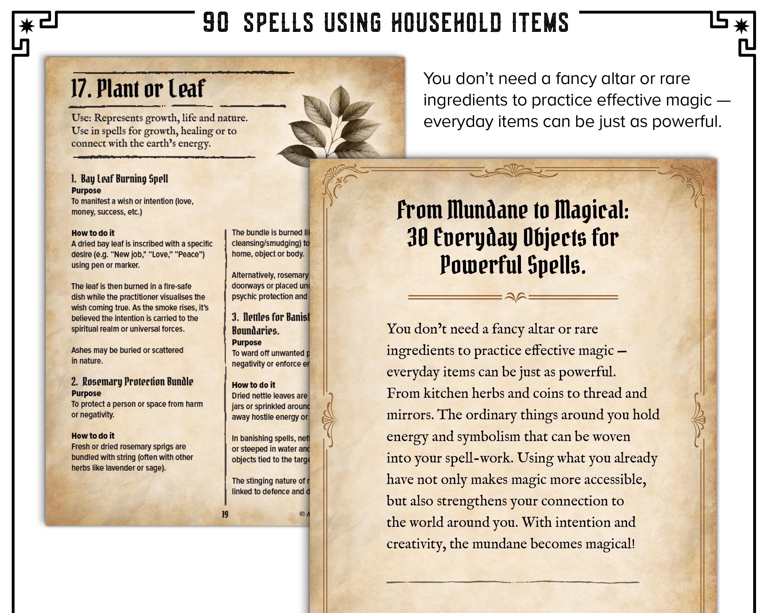 Spells. 90 Spells Using Everyday Items. Magic Magick Spell Work ...