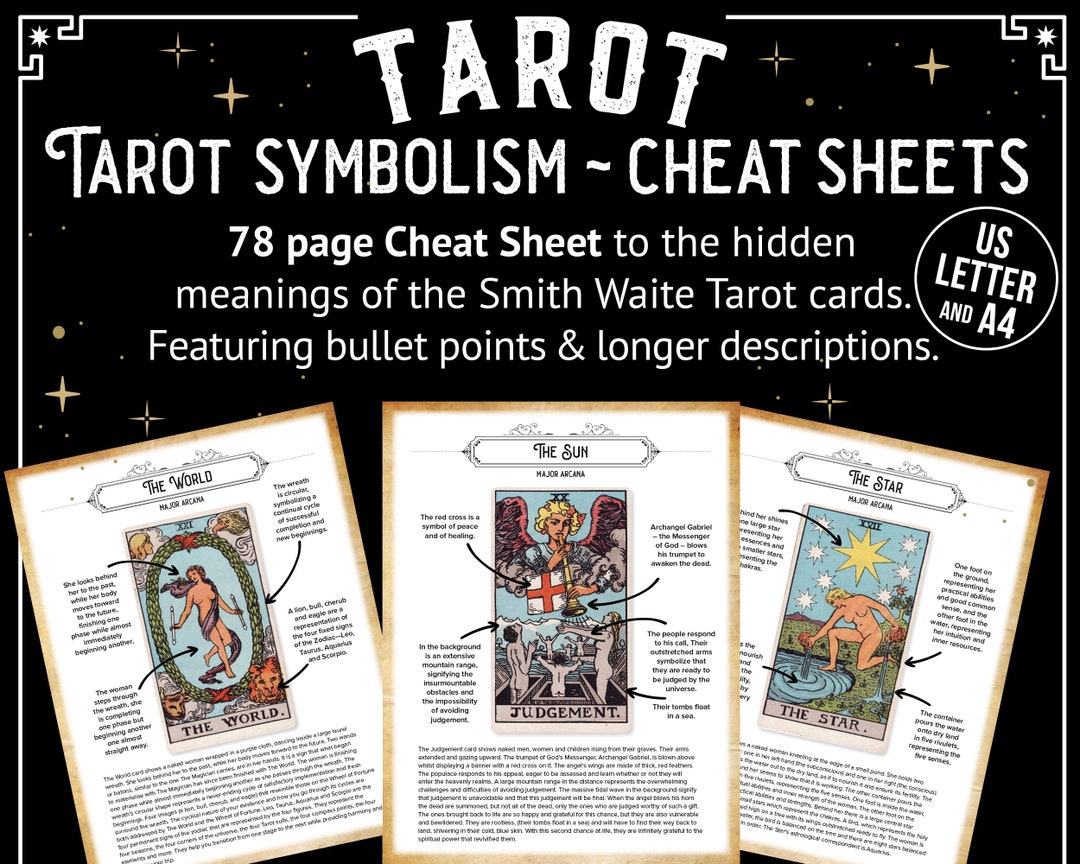 Tarot Card Symbolism 78 Page Cheat Sheets. Learn the Hidden Meanings ...