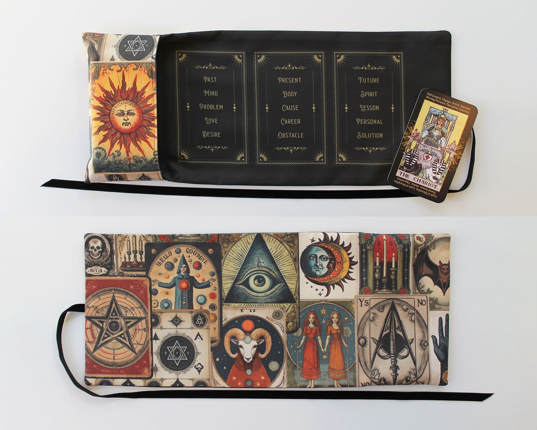 Tarot Card Wrap, Tarot Deck Storage Pouch Holder Case, Occult Symbols ...
