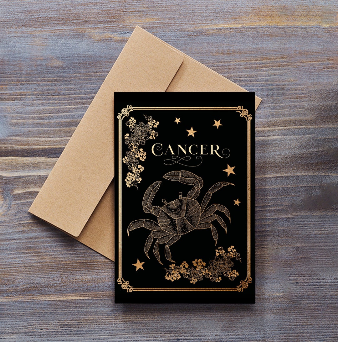 Cancer Birthday Card, Star Sign, Tarot, Zodiac, Horoscope, Astronomy ...