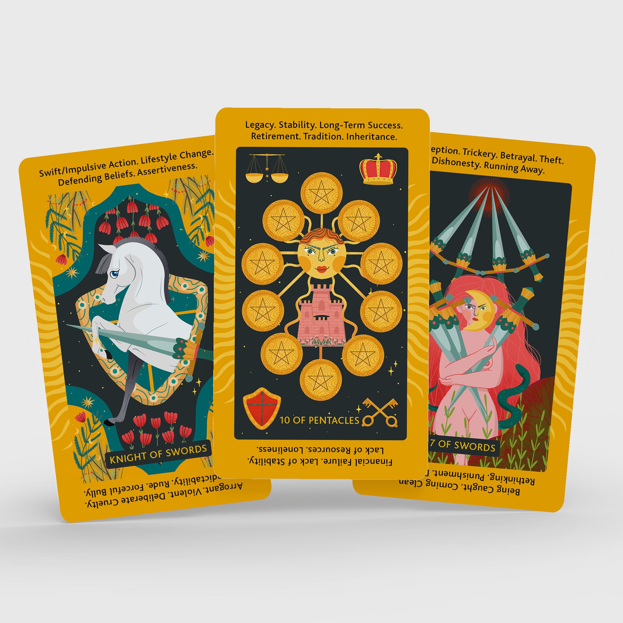 Tarot Cards With Added Key Word Meanings. Words & Pictures - Etsy UK