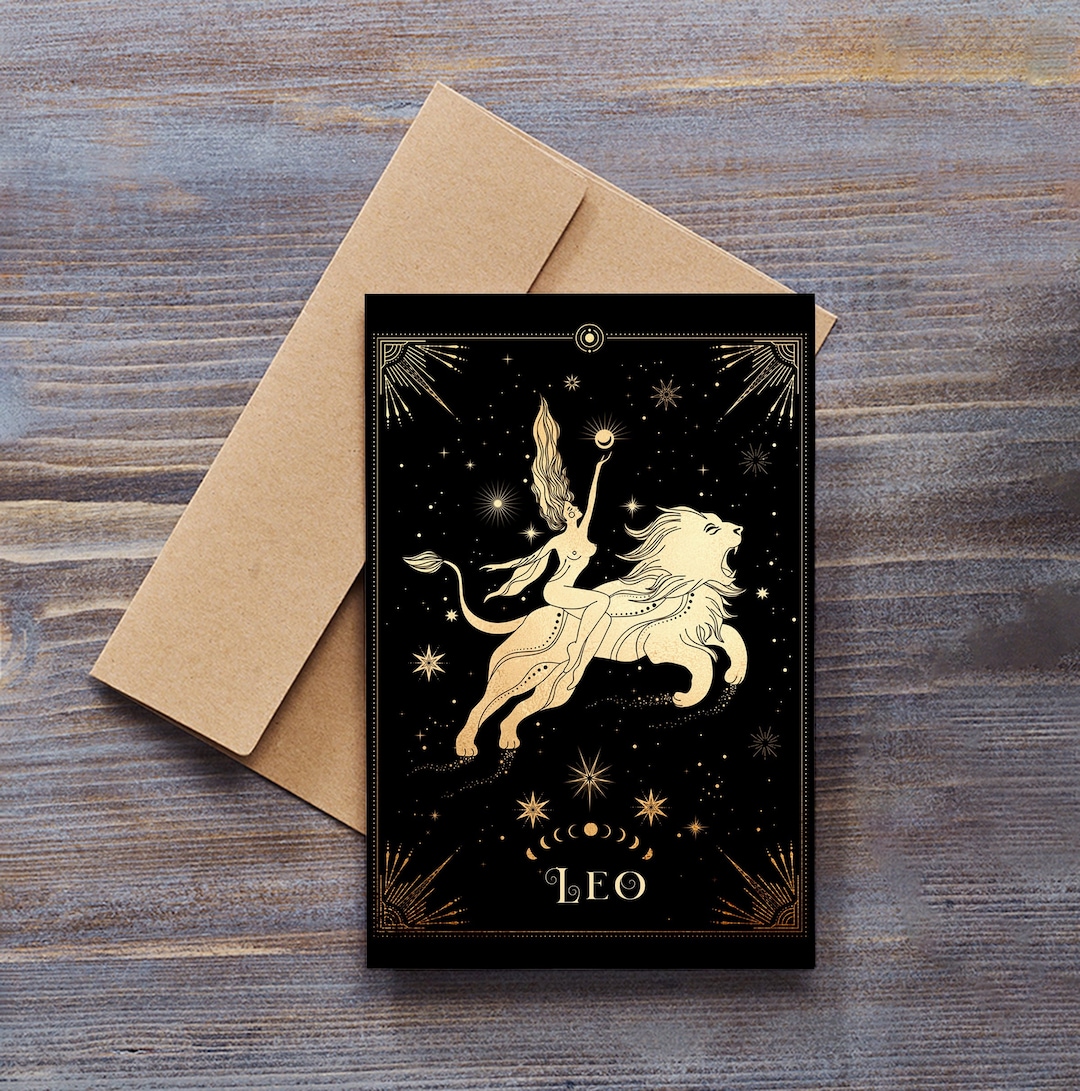 Leo Birthday Card, Star Sign, Tarot, Zodiac, Horoscope, Astronomy ...