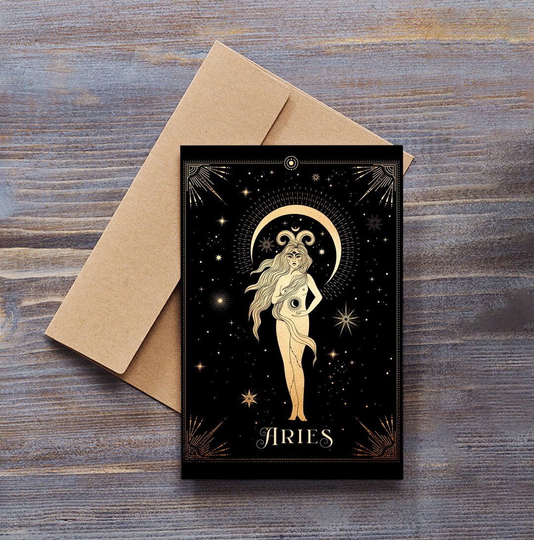 Aries Birthday Card, Star Sign, Tarot, Zodiac, Horoscope, Astronomy ...