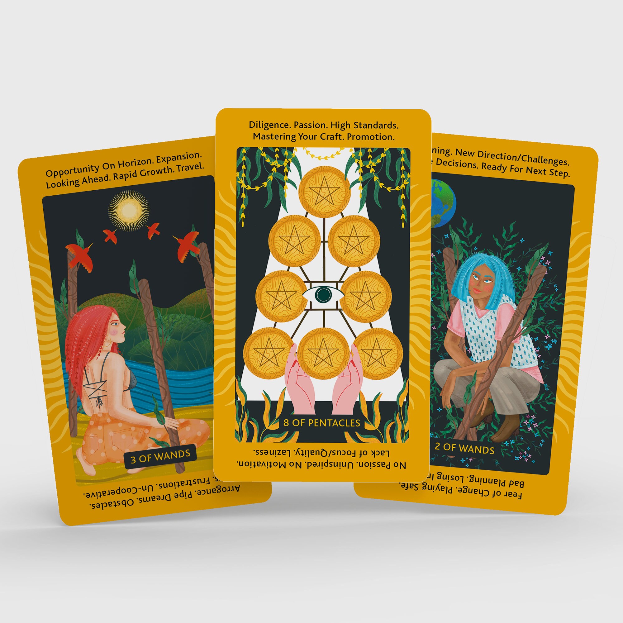 Tarot Cards With Added Key Word Meanings. Words & Pictures - Etsy UK