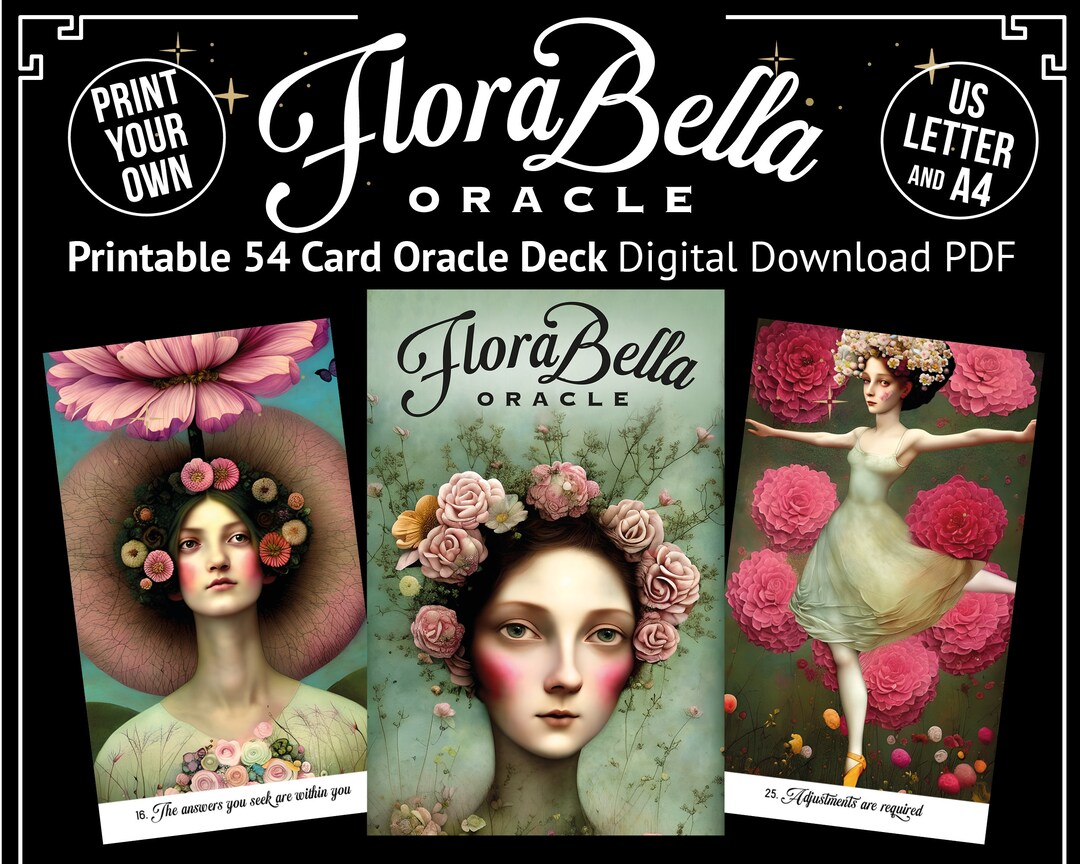 Printable Oracle Card Deck PDF Digital File Instant Download - Etsy