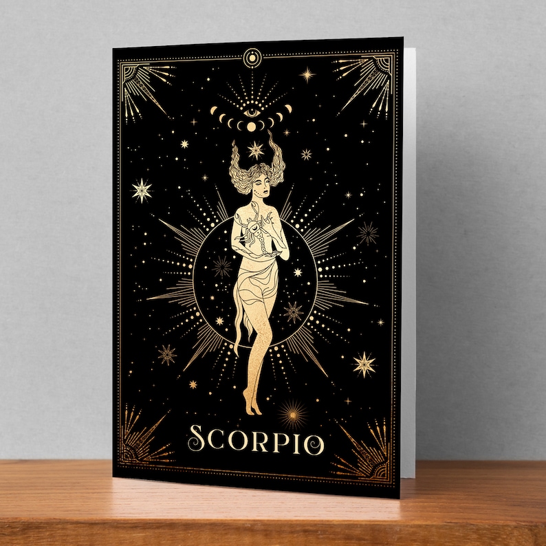 Scorpio Birthday Card Star Sign Tarot Zodiac Horoscope - Etsy
