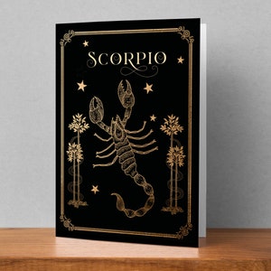 Scorpio Birthday Card, Star Sign, Tarot, Zodiac, Horoscope, Astronomy ...